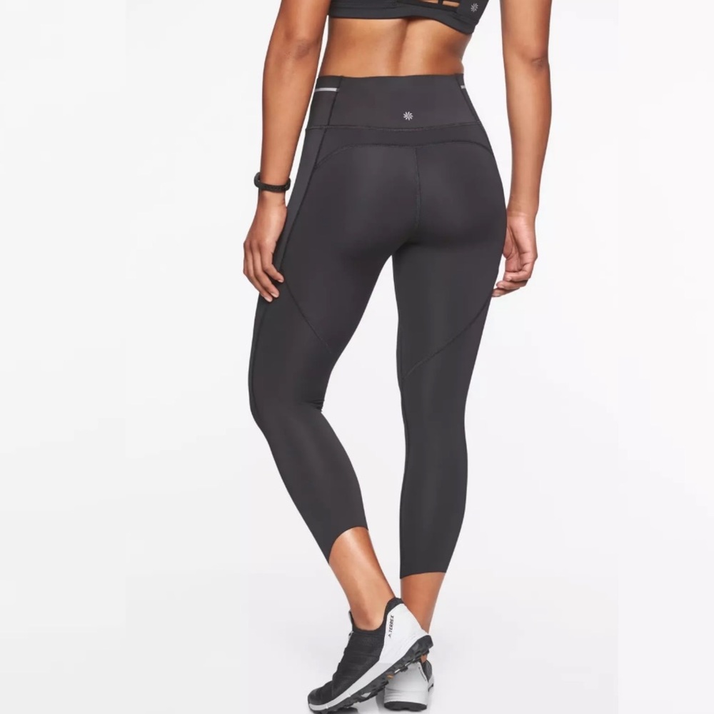 Athleta Black Sonic Reflective Seamless Leggings S - Gem